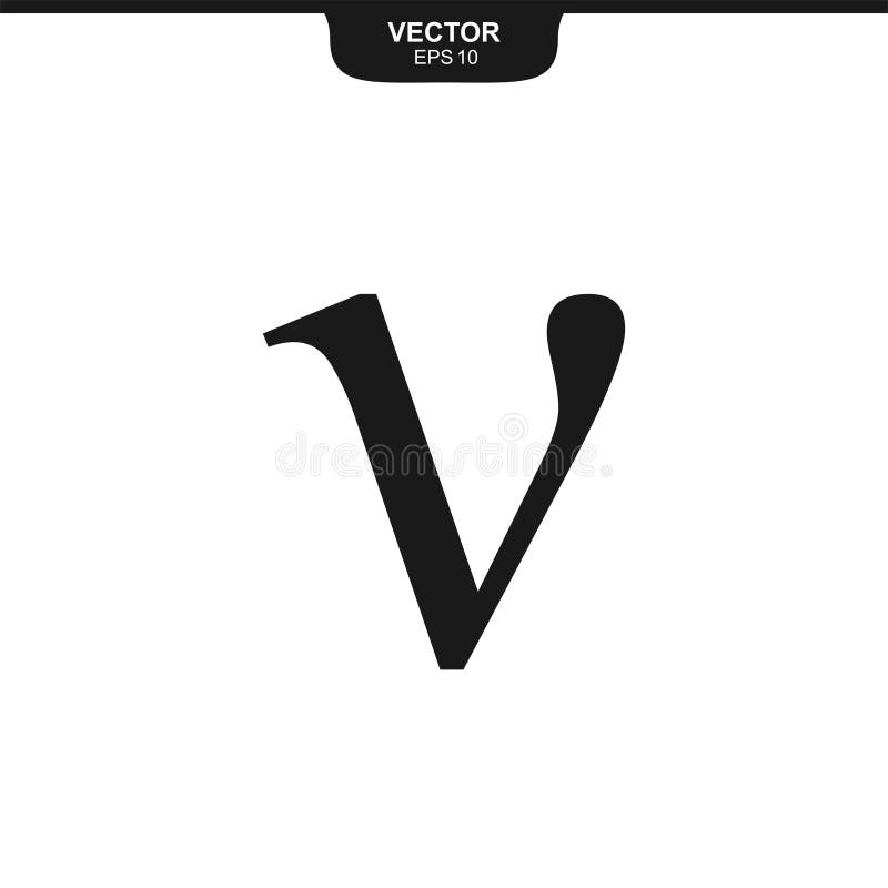 Nu Lowercase Greek Alphabet Symbol Stock Vector - Illustration of ...