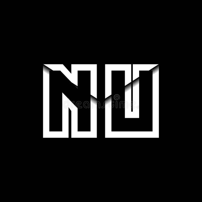 NU Monogram Envelope Shape Style Stock Vector - Illustration of design ...
