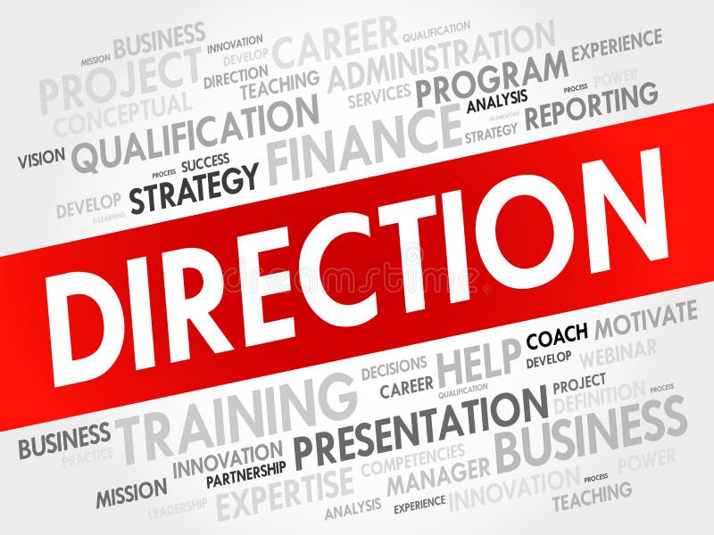 Nuage de mots de direction illustration stock. Illustration du ...