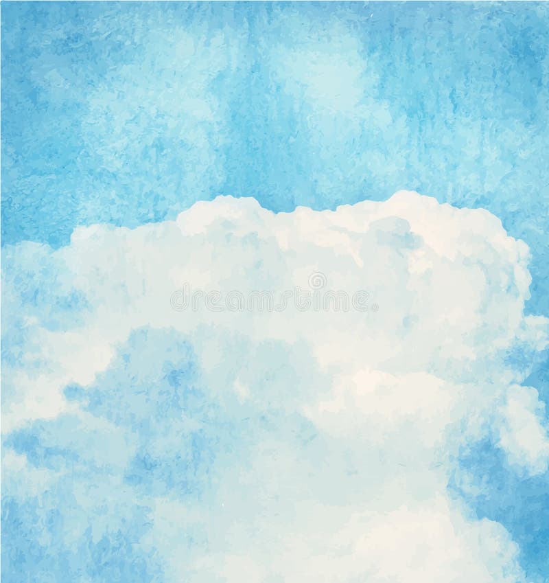 Nuage Et Ciel Bleus D'aquarelle Illustration de Vecteur - Illustration ...