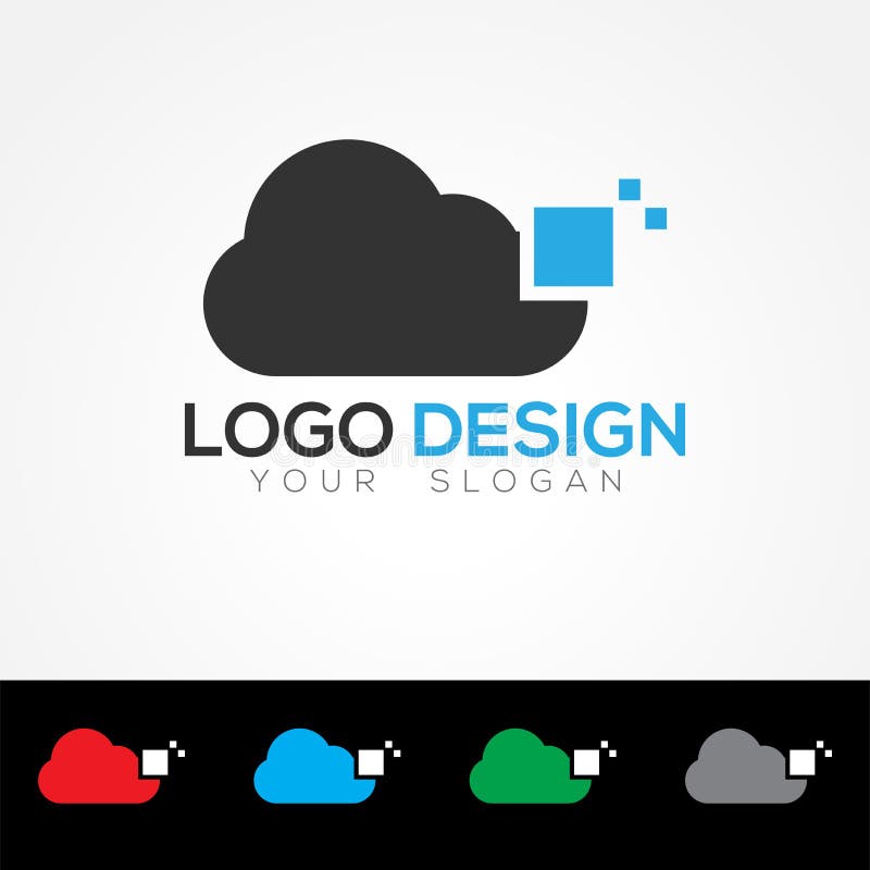 Nuage Logo Design Avec La Forme De Voitures Illustration de Vecteur ...