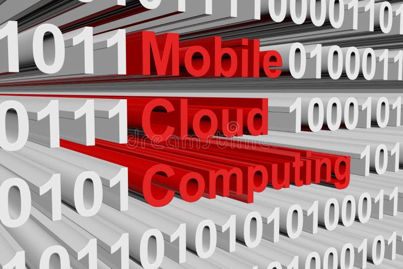 Nuage mobile calculant illustration stock. Illustration du binaire ...
