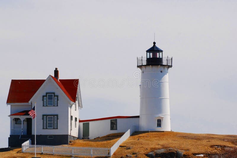 Nubble Light stock image. Image of north, house, coast - 2270325