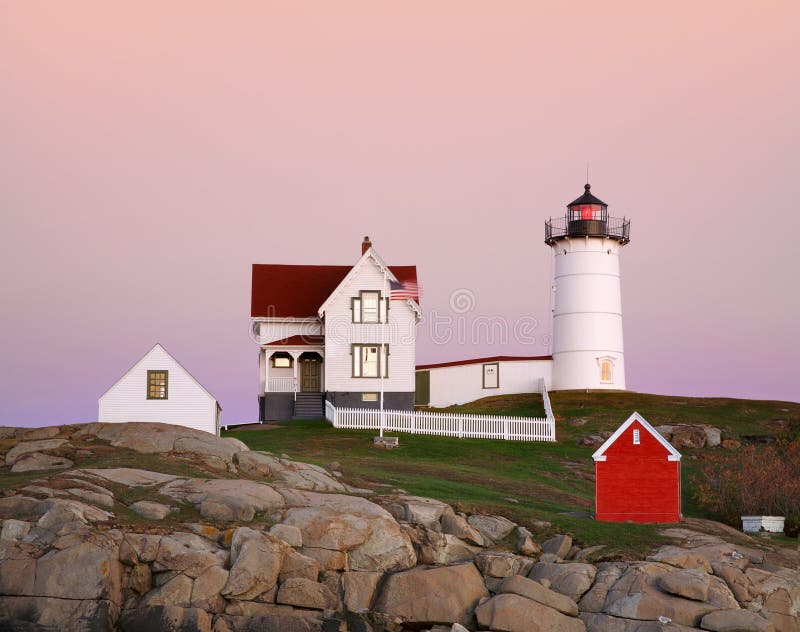 Nubble Light stock photo. Image of building, atlantic - 9277008