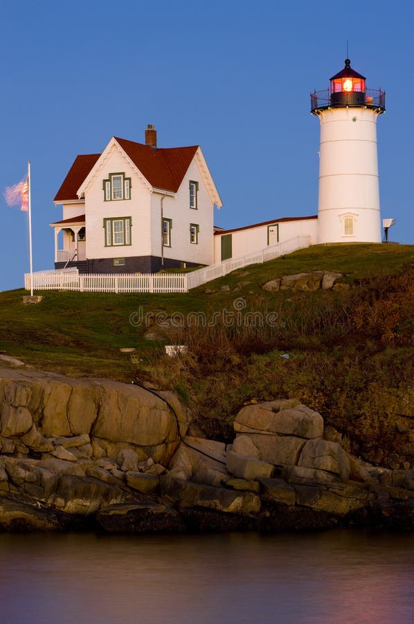 Nubble Lighthouse, Cape Neddick, Maine, USA Stock Image - Image of ...