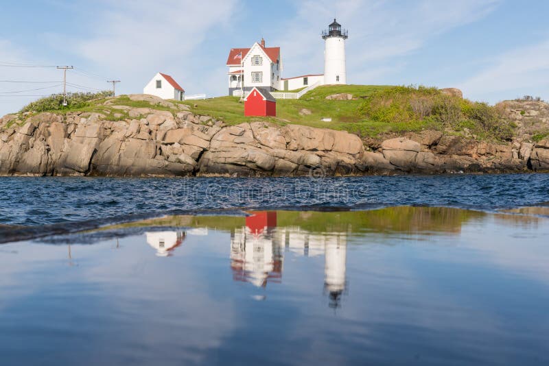 Nubble Lighthouse in Cape Neddick, Maine Stock Photo - Image of ...