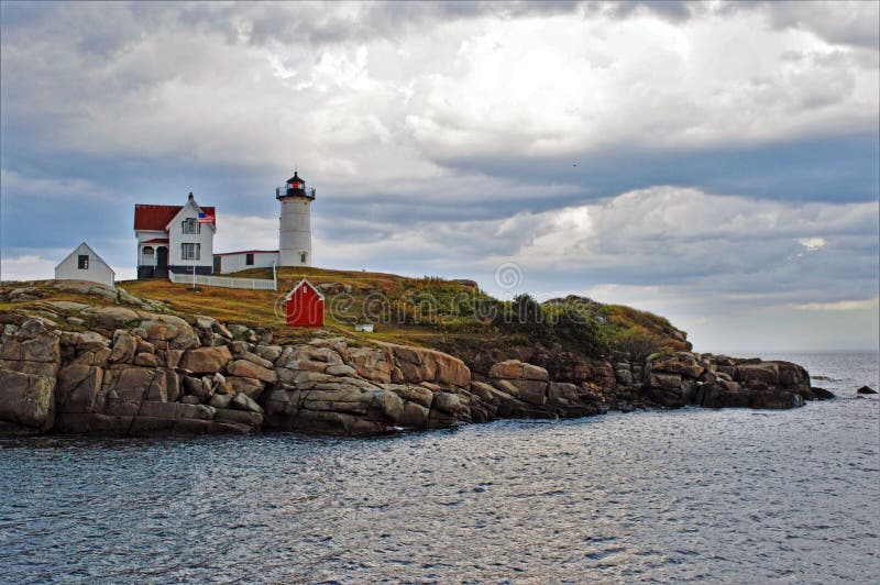 Nubble Lighthouse, York Beach, ME Stock Image - Image of beautiful ...