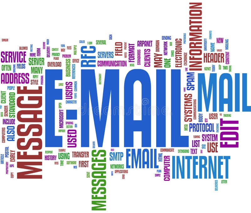 Nube De La Palabra De La Comunicación Del Email Stock de ilustración ...