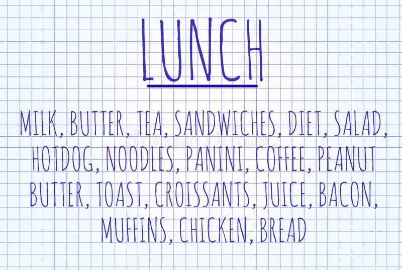 Cursivo del almuerzo stock de ilustración. Ilustración de carta - 27583938