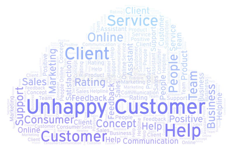 Nube De La Palabra Del Cliente Descontento Stock de ilustración ...