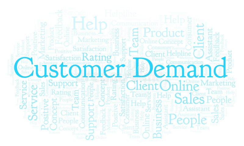 Nube De La Palabra De La Demanda De Los Clientes Stock de ilustración ...