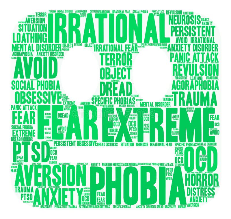 Nube De La Palabra De La Fobia Stock de ilustración - Ilustración de ...