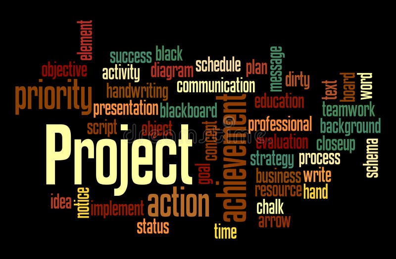 Nube De Palabras Con El Concepto De Proyecto Stock de ilustración ...