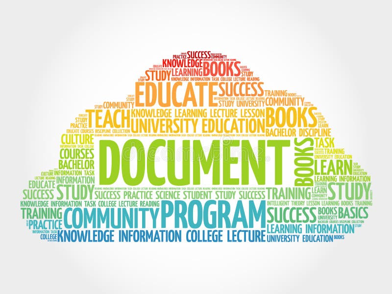 Nube De Palabras De Documento Stock de ilustración - Ilustración de ...