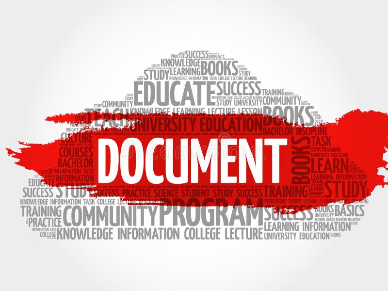 Nube De Palabras De Documento Stock de ilustración - Ilustración de ...