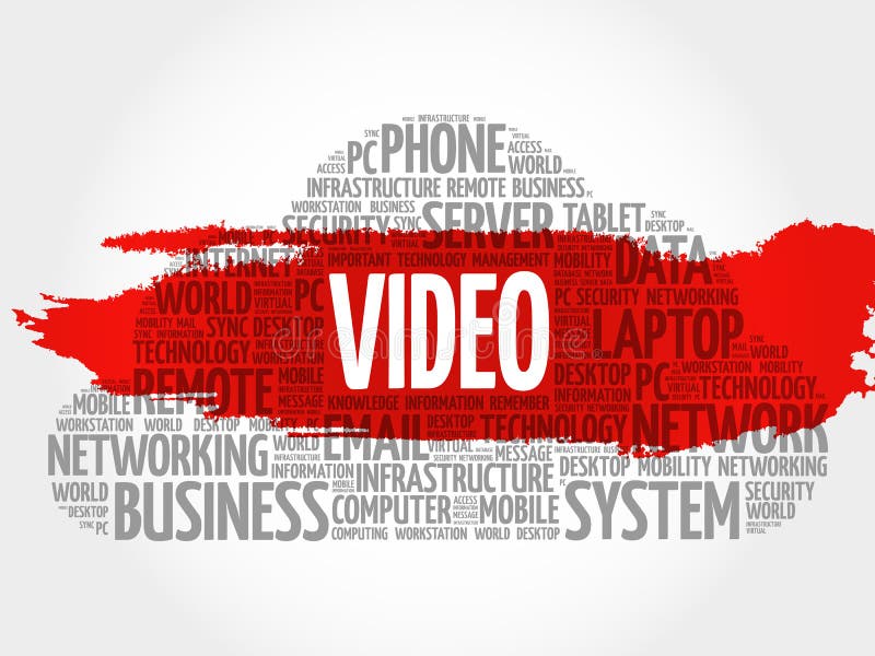 Palabra video 3d stock de ilustración. Ilustración de canal - 114612561