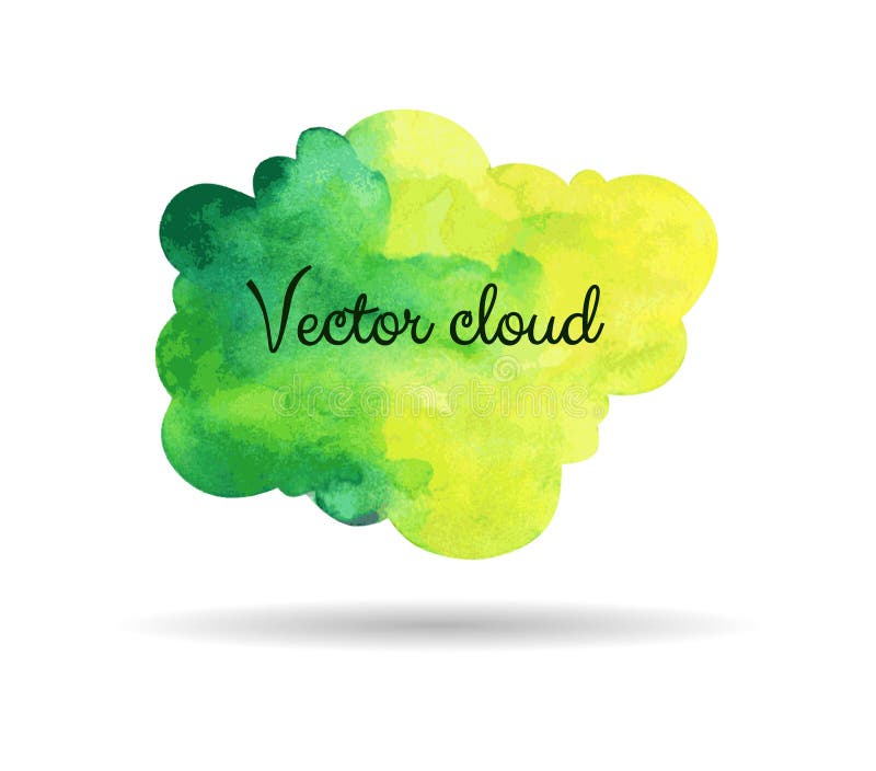 Nube verde de la acuarela ilustración del vector. Ilustración de fondo ...