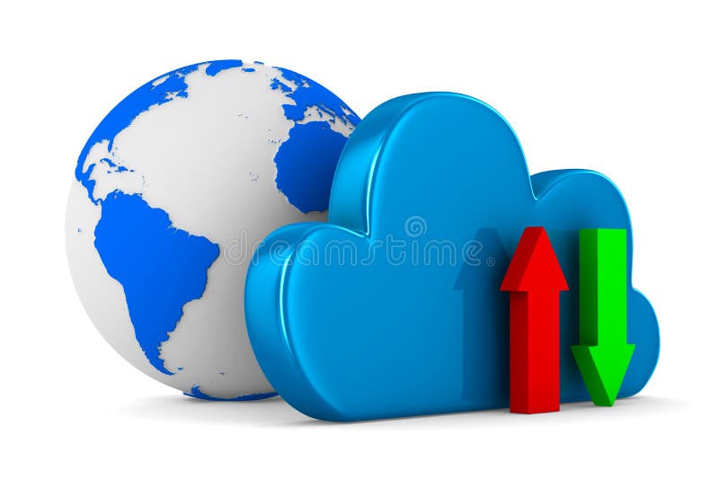 Nube Y Flechas En El Fondo Blanco Stock de ilustración - Ilustración de ...