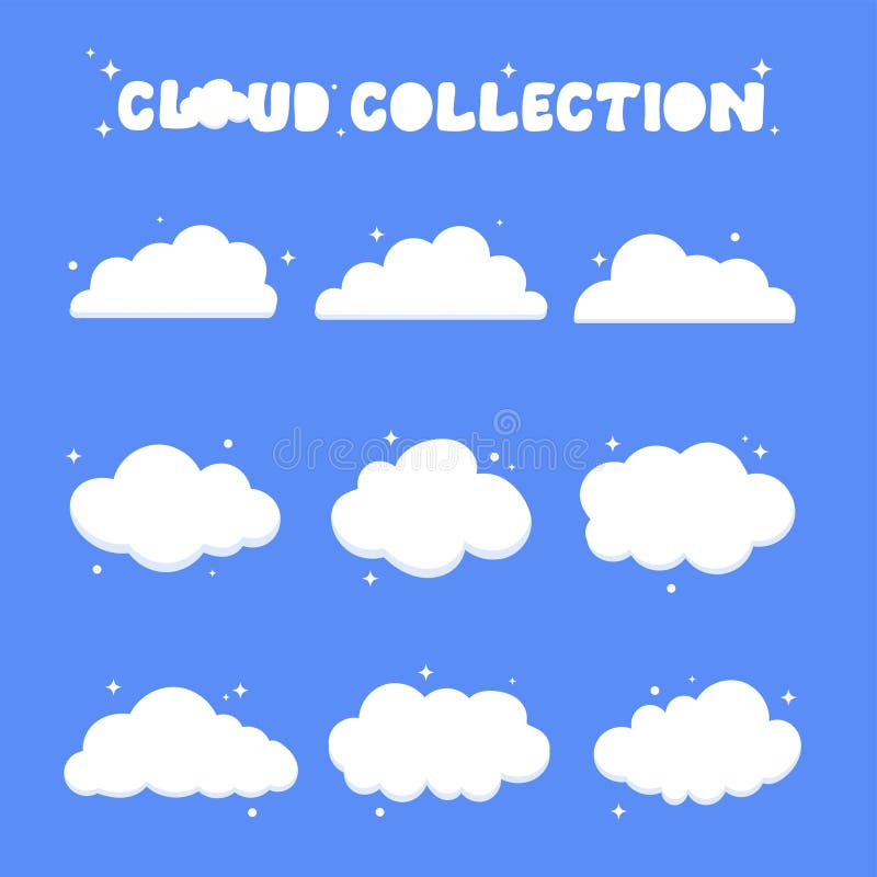 Nubes Blancas Dibujadas a Mano Colectoras Siluetas De Nubes ...