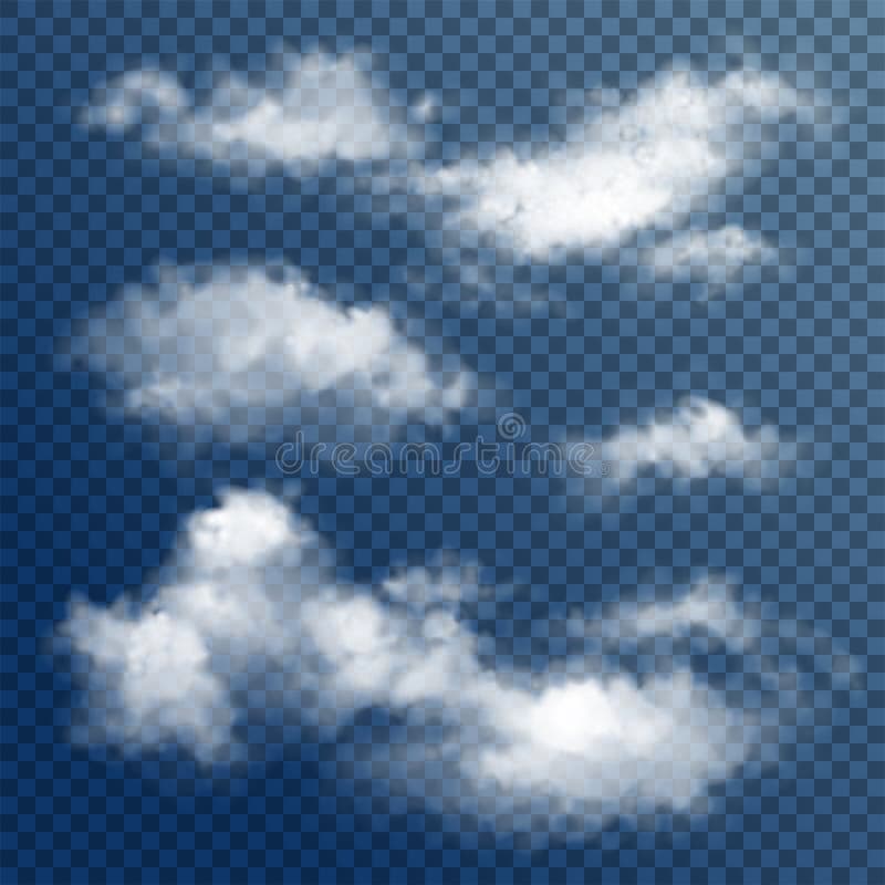 Nubes Blancas Transparentes Del Vector Ilustración del Vector ...