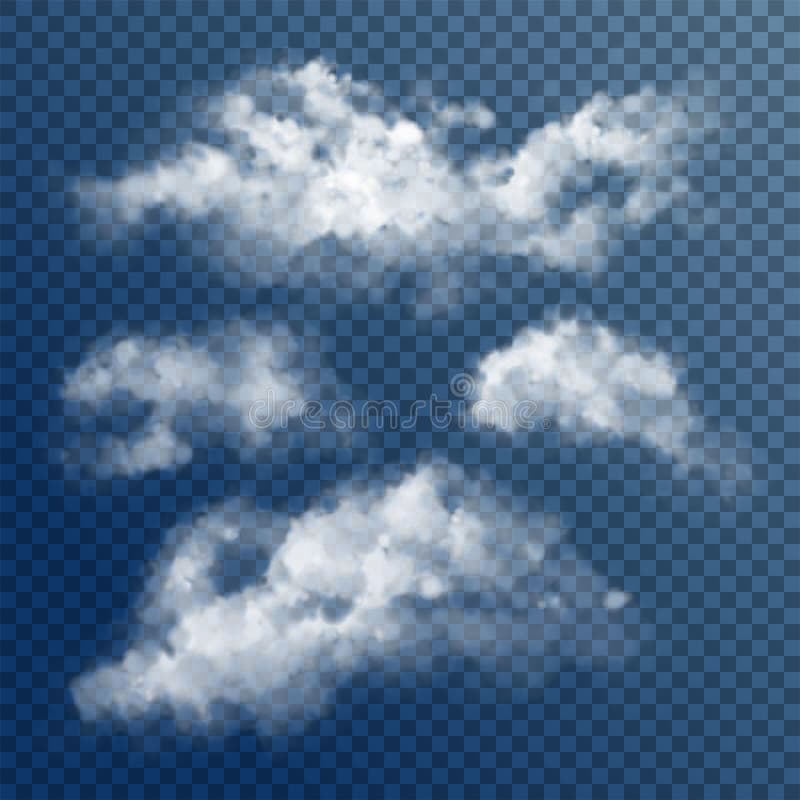 Nubes Blancas Transparentes Del Vector Ilustración del Vector ...