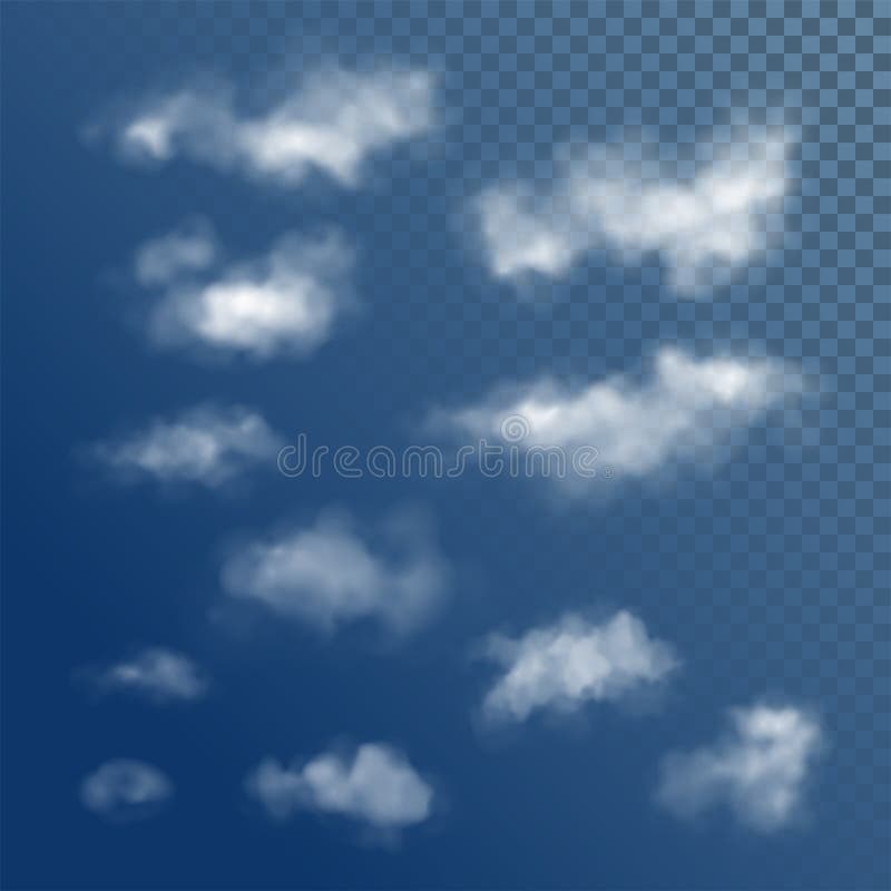 Nubes Blancas Transparentes Del Vector Ilustración del Vector ...