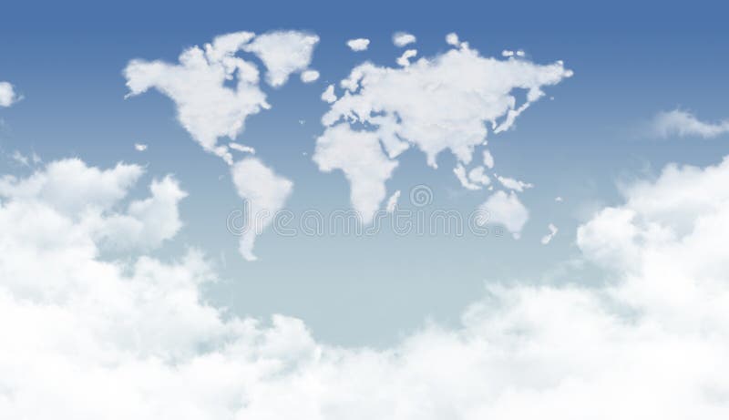 Mundo del mapa de la nube foto de archivo. Imagen de verde - 63466818