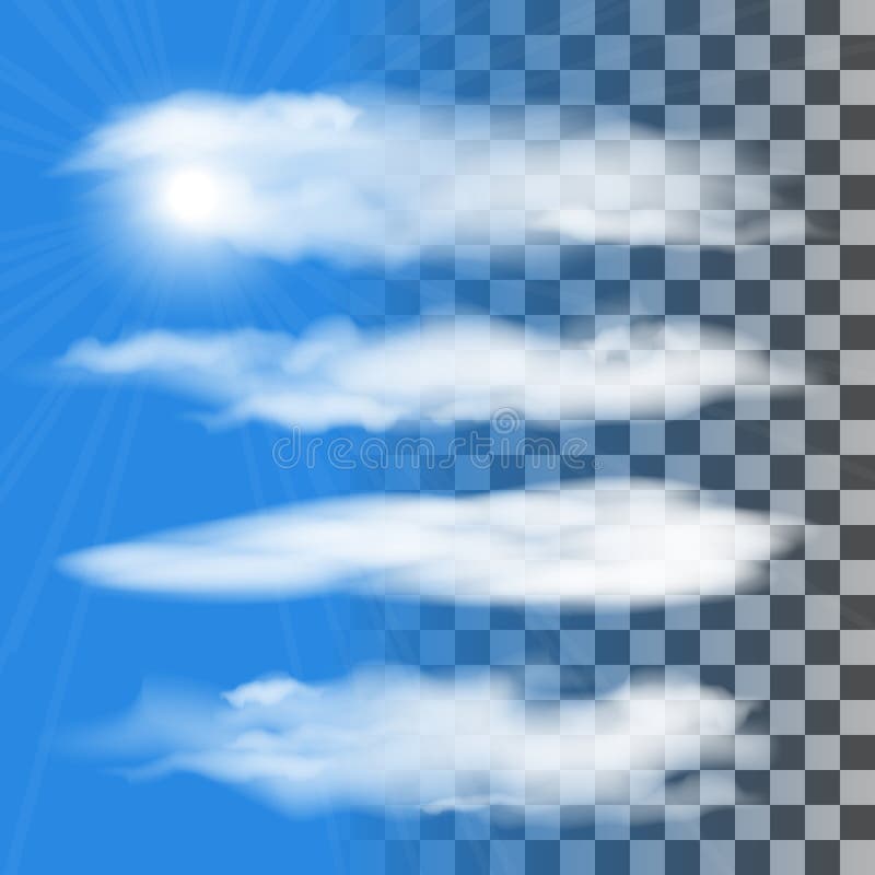 Nubes Transparentes Del Vector Ilustración del Vector - Ilustración de ...