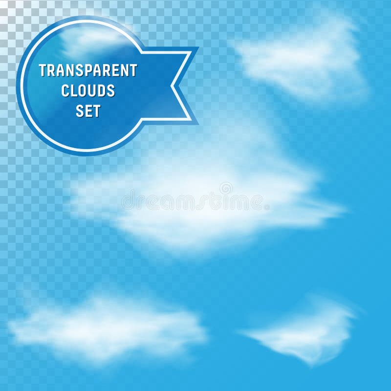 Nubes Transparentes Fijadas Ilustración del Vector - Ilustración de ...