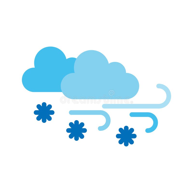 Nubes Viento Nieve Invierno Completamente Editable Icono Vector ...