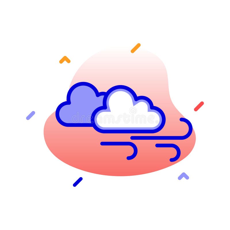 Nubes Viento Soplan Clima Completamente Editable Icono Vector ...