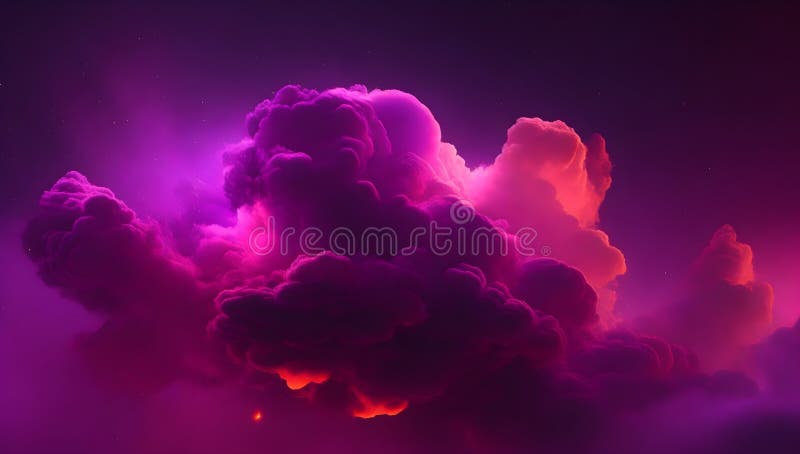 Nubes Violetas En Un Cielo Oscuro Con Nubes Violetas Y Violetas Stock ...