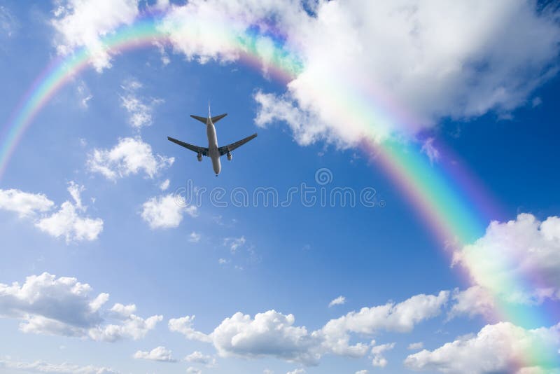 Nubi E Rainbow Dell'aeroplano Immagine Stock - Immagine di spettro ...