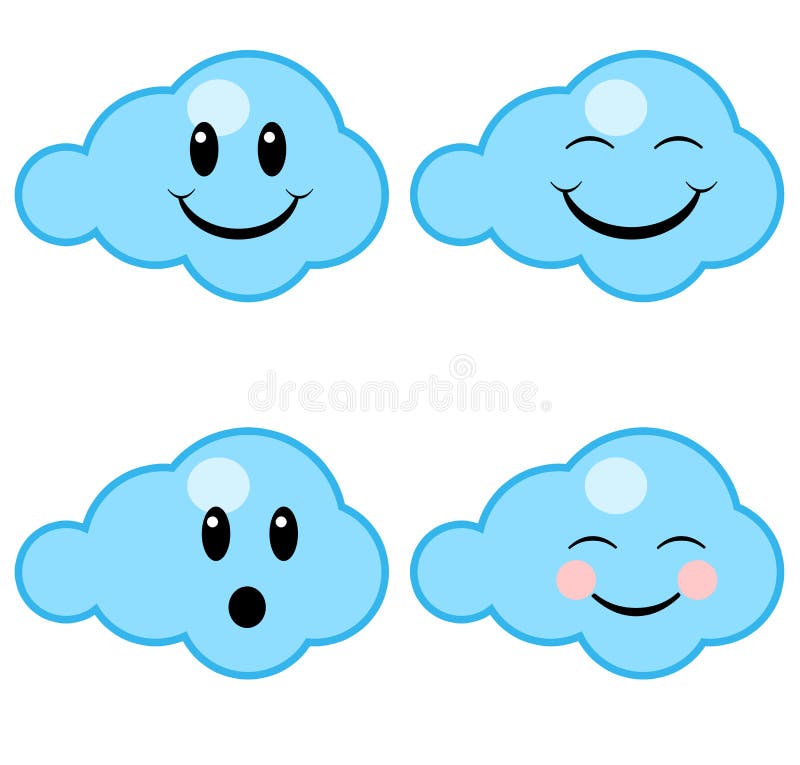 Nubi tristi arrabbiate illustrazione vettoriale. Illustrazione di nubi ...