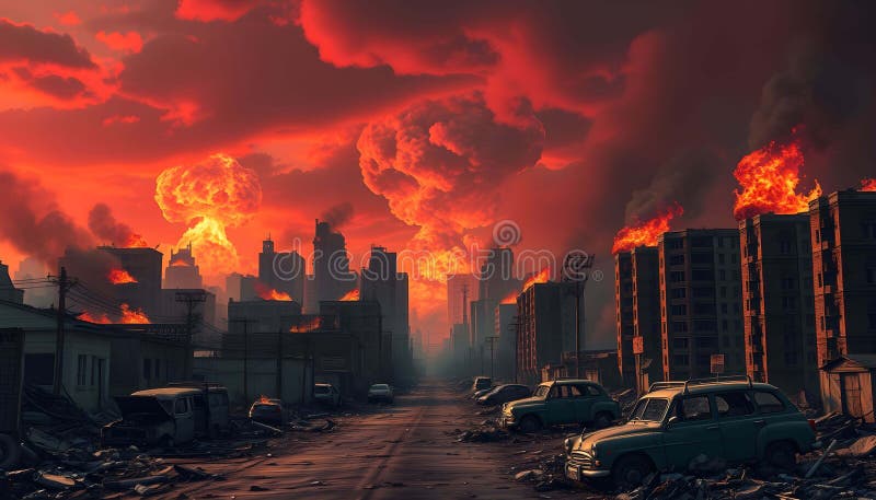 Nuclear Apocalypse AI Generative Stock Illustration - Illustration of ...