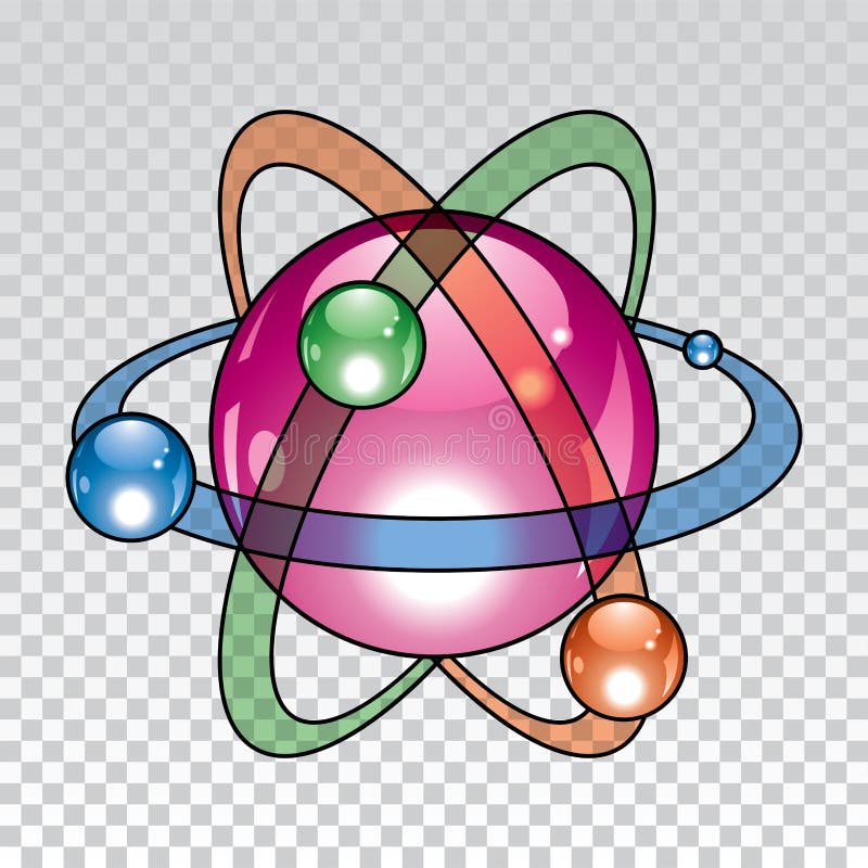 Atom Icon. Nucleus and Electrons. Vector Illustration Isolated on White ...