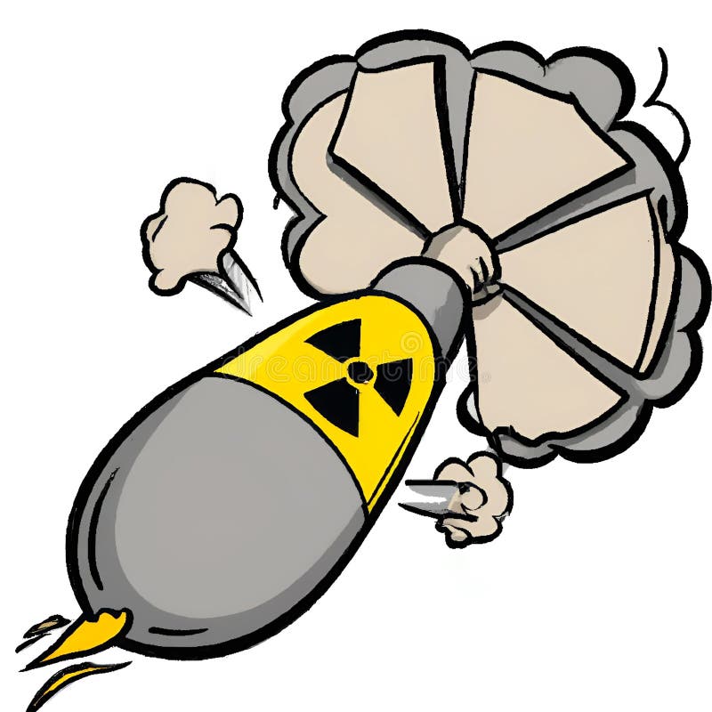 Nuclear Atomic Bomb Cartoon Style Vignette Stock Illustration ...