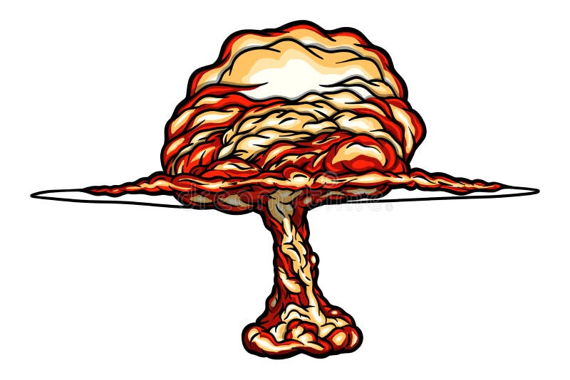 Nuclear Atomic Bomb Explosion - Mushroom Cloud Stock Vector ...