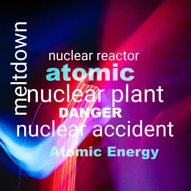 Nuclear Atomic Energy Illustration Abstract Text Background Icons Stock ...