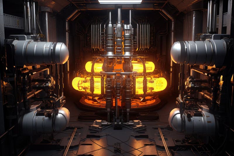 Nuclear Battery Inside a Robotic Machine Stock Illustration ...