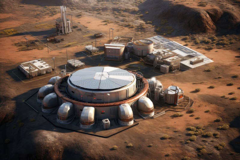 Nuclear Battery Powering a Remote Research Station Stock Illustration ...