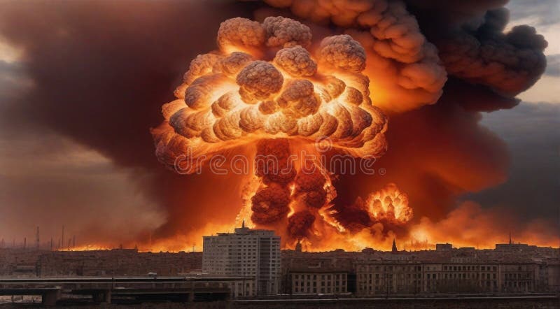 Nuclear Bomb Attack, Atomic Bomb Attack, Fire in the City, War Scene in ...