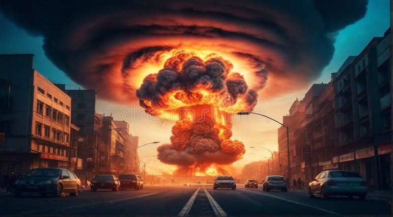 Nuclear Bomb Attack, Atomic Bomb Attack, Fire in the City, War Scene in ...