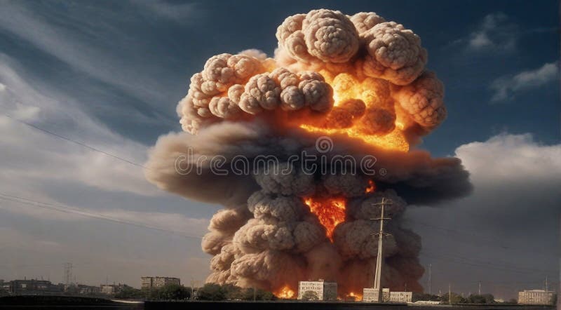 Nuclear Bomb Attack, Atomic Bomb Attack, Fire in the City, War Scene in ...