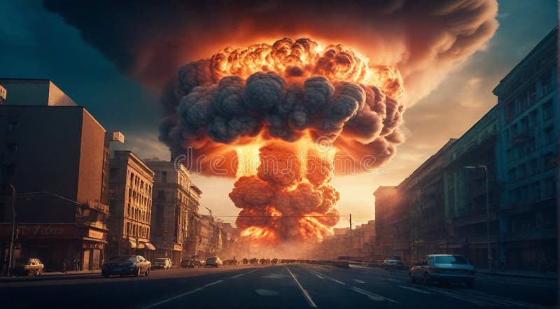 Nuclear Bomb Attack, Atomic Bomb Attack, Fire in the City, War Scene in ...