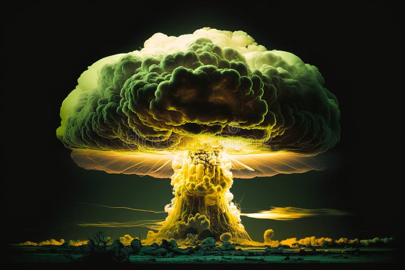 Nuclear Bomb Explosion in the Desert Stock Image - Image of background ...