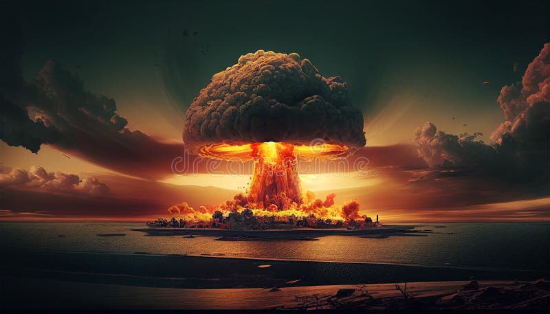 Nuclear Bomb Explosion stock illustration. Illustration of atomic ...