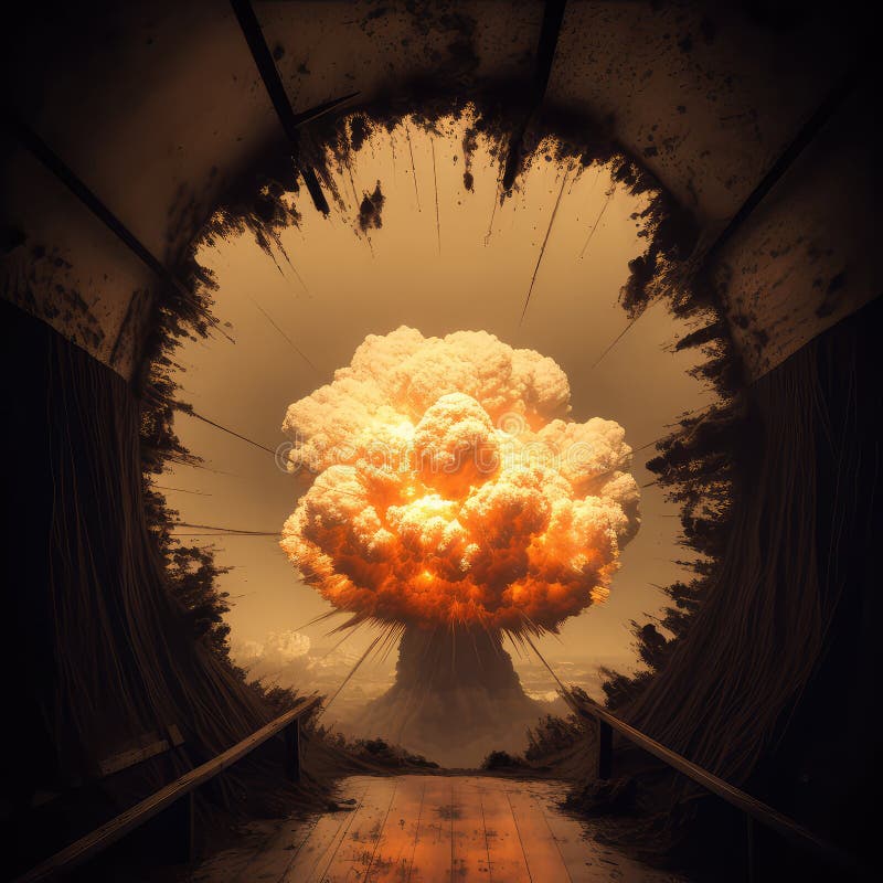 Nuclear Bomb Explosion, Humanity Destruction Concept. Atomic War Bomb ...