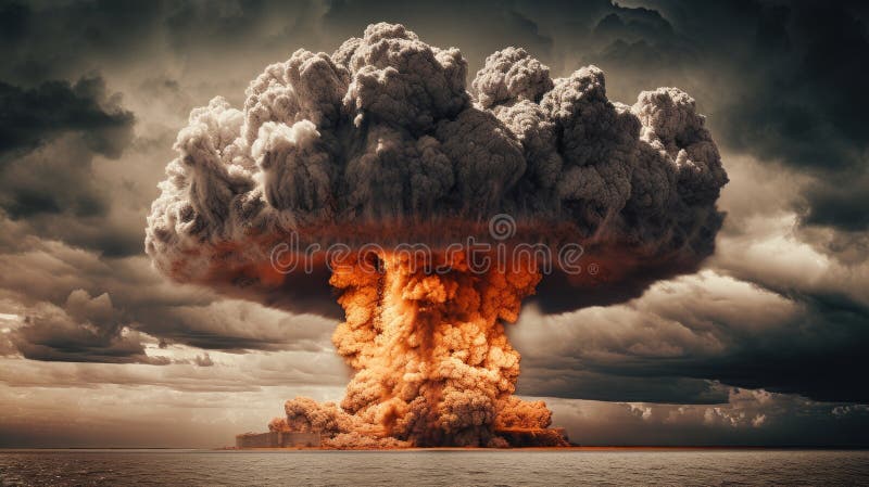 Nuclear Bomb Explosion in Nuclear War. Generative AI Stock Illustration ... Nuclear Bomb Explosion in Nuclear War. Generative AI Stock Illustration ...
