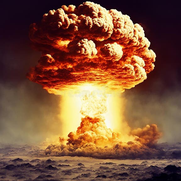 Nuclear Bomb Explosion. Radioactive Cloud of Nuclear Fungus, Smoke ...